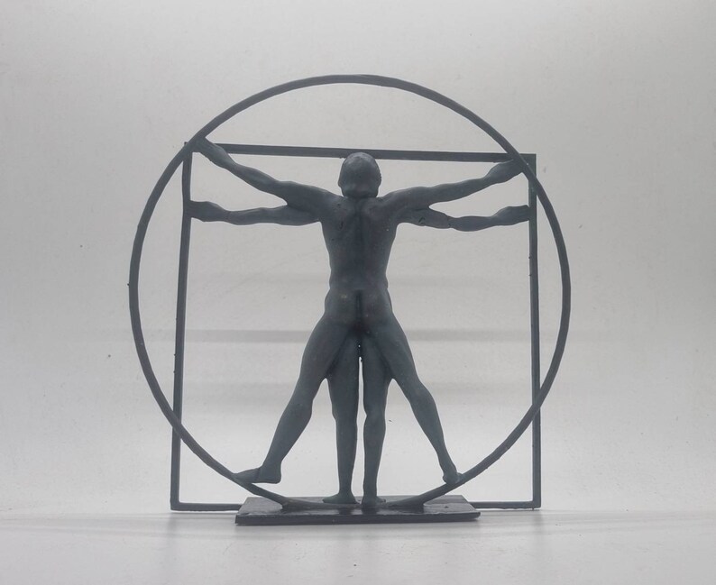 3d Printed Vitruvian Man Statuette, Italian Renaissance Art, Davinci ...