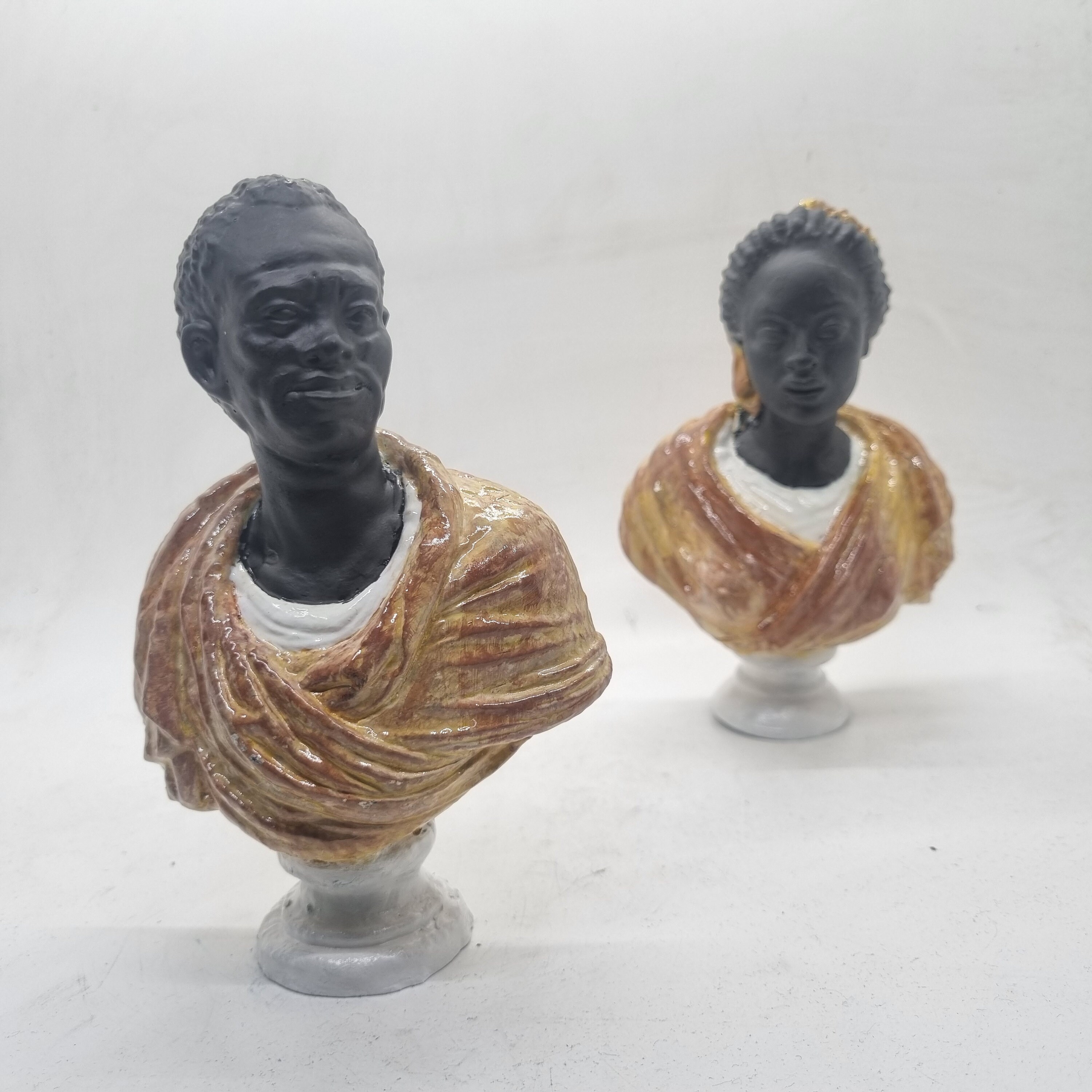 Pair of African Busts, the Wallace Collection,faux Marble Figurines ...