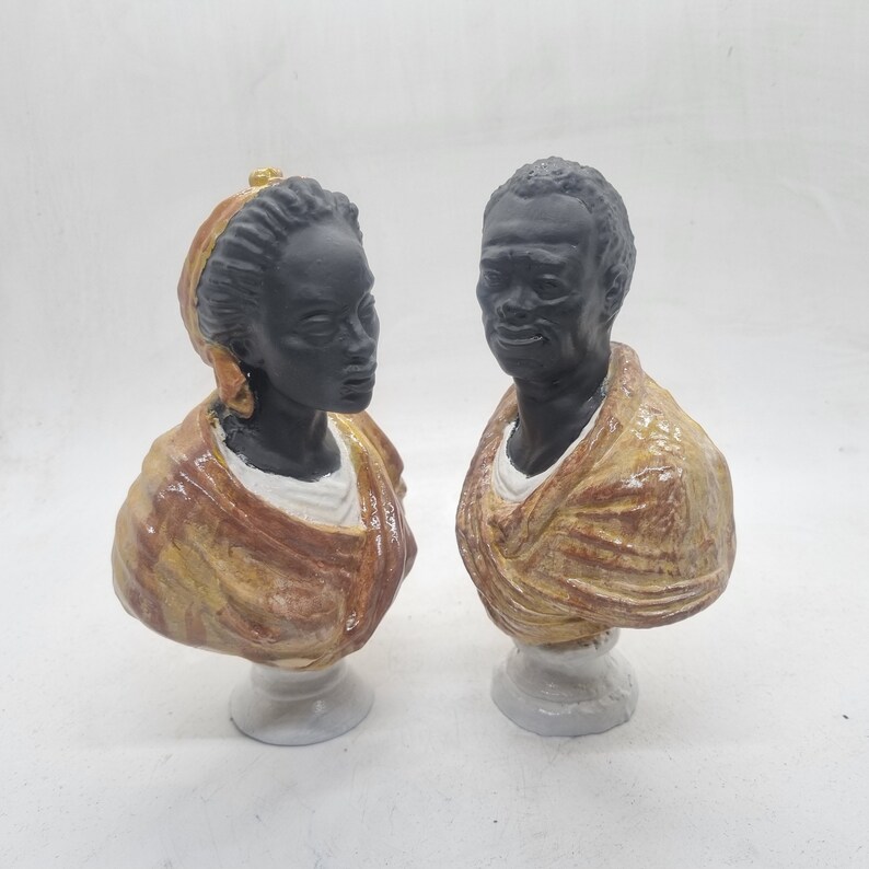 Pair of African Busts, the Wallace Collection,faux Marble Figurines ...