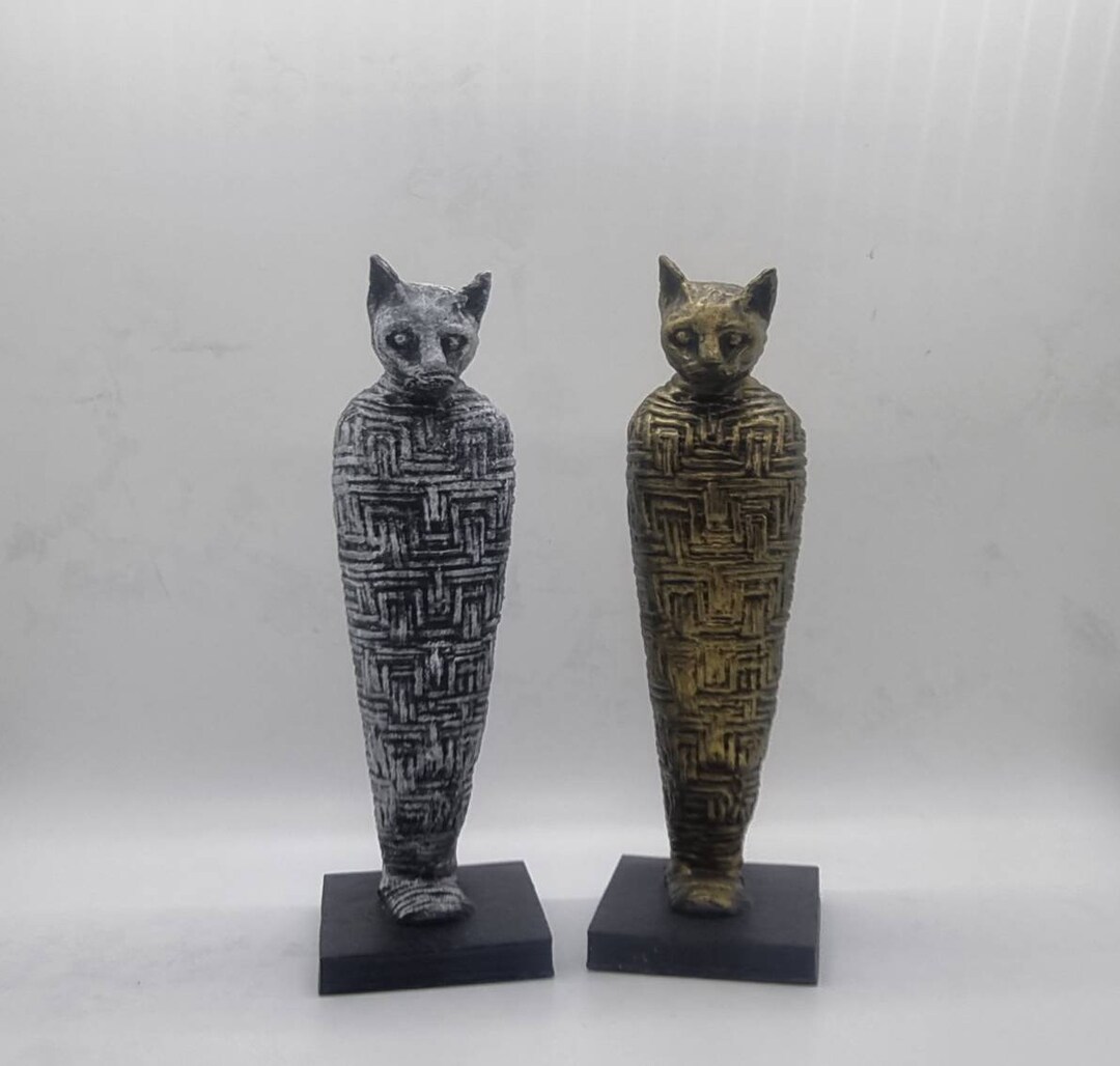 Mummified Cat Statuette 3d Printed Egyptian Mummy Cat - Etsy