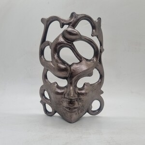 Decorative Indonesian Mask, 3d Printed Resin Mask, Ornamental Face ...