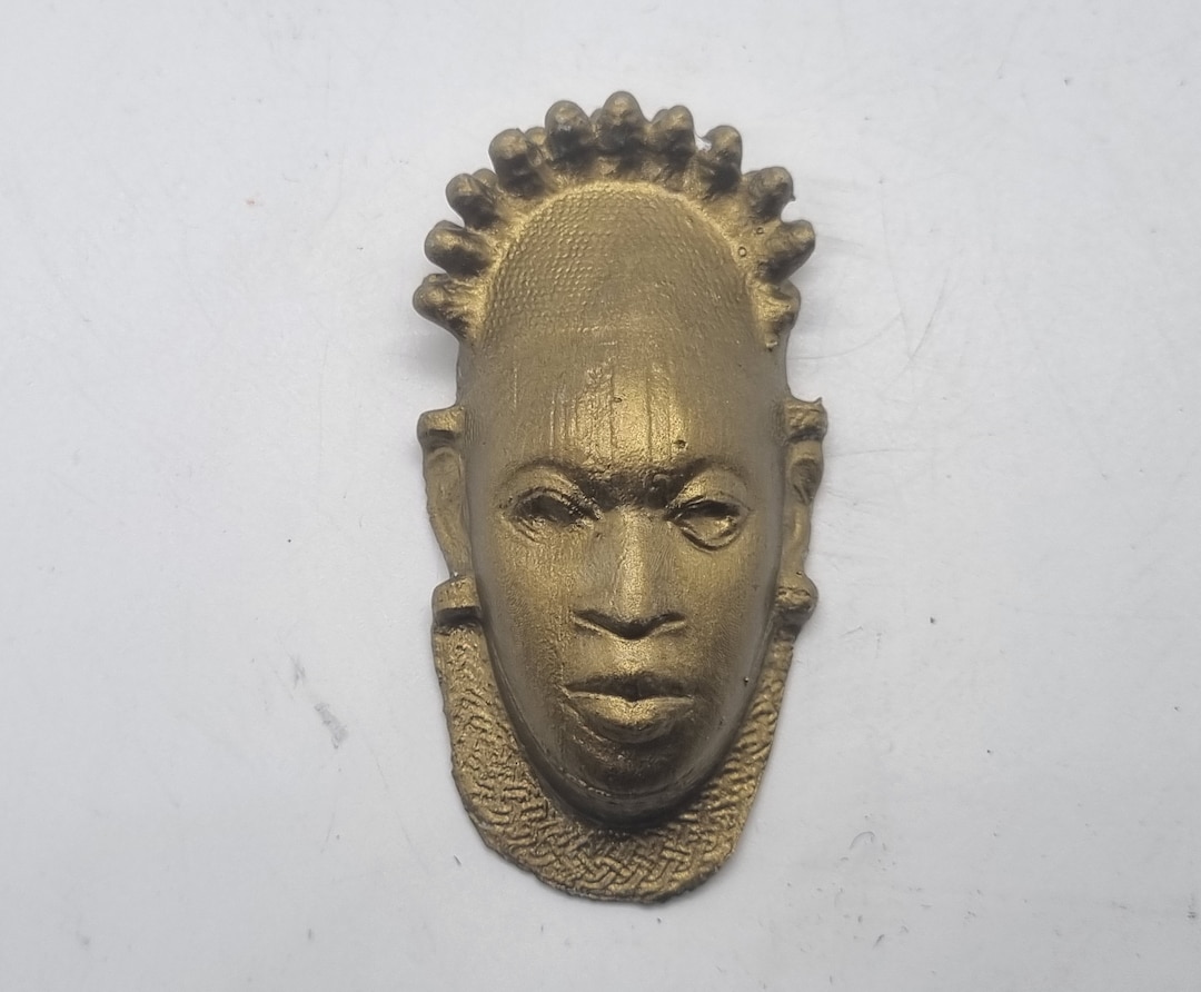Bronze Colour Queen Idia Festac Mask, 3d Printed Benin Bronze, Nigerian ...