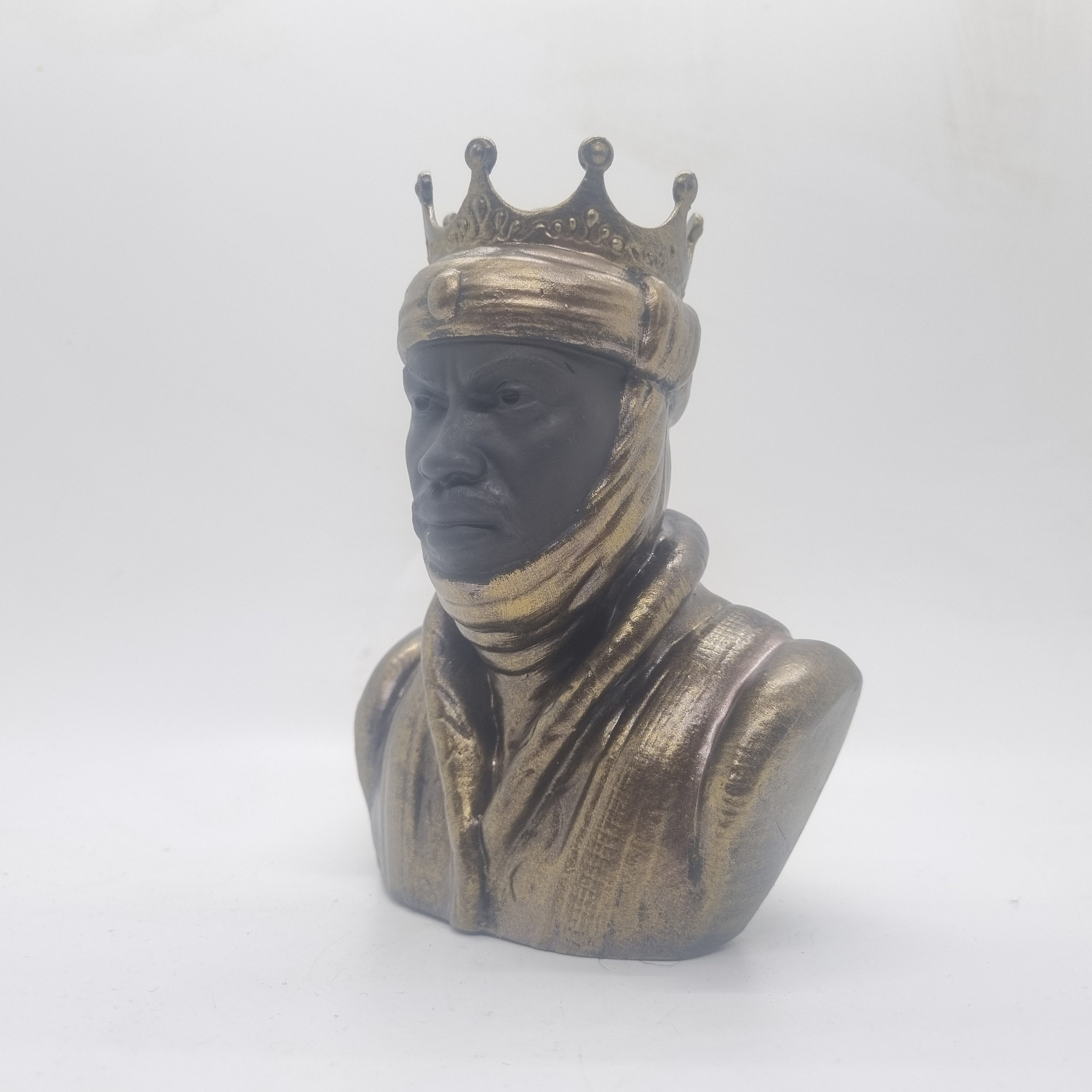 Mansa Musa Bust, 3d Printed African Statue, Mali Bronze Figurine ...