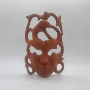 Decorative Indonesian Mask, 3d Printed Resin Mask, Ornamental Face ...