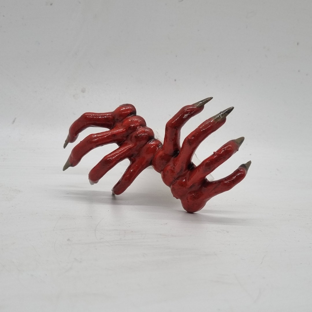 Red Demon Hand Bookmark, Horror Fan Gift Idea. Creepy Bookmark, Resin ...