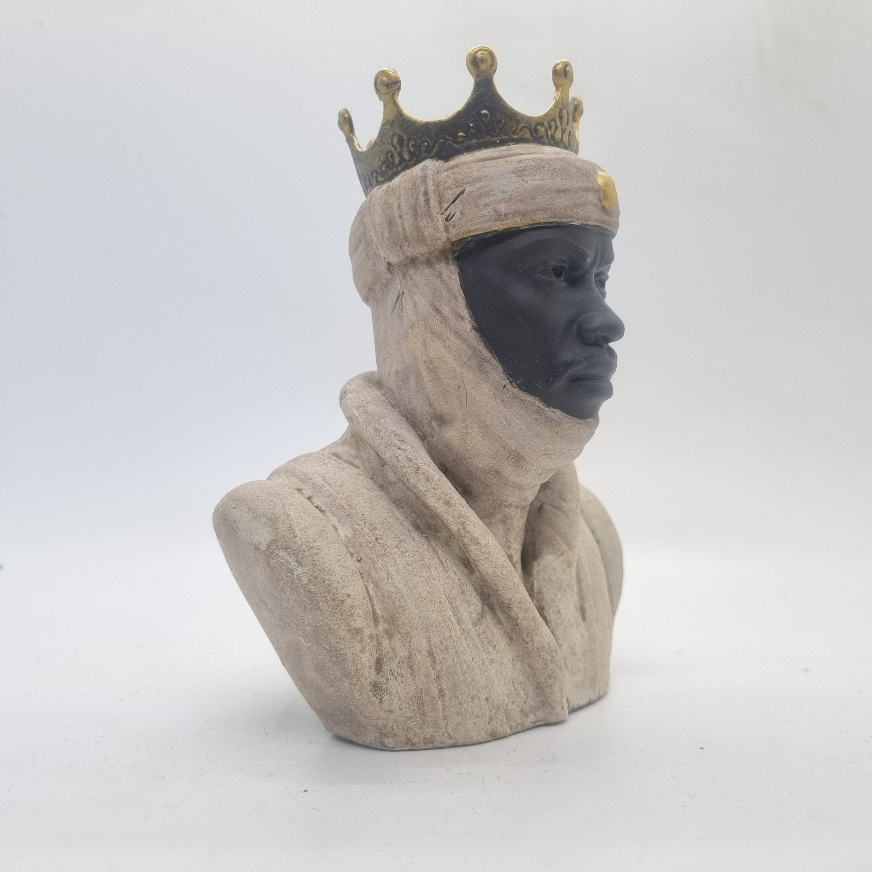 Weathered Marble Effect Mansa Musa Bust, 3d Printed African Statue ...