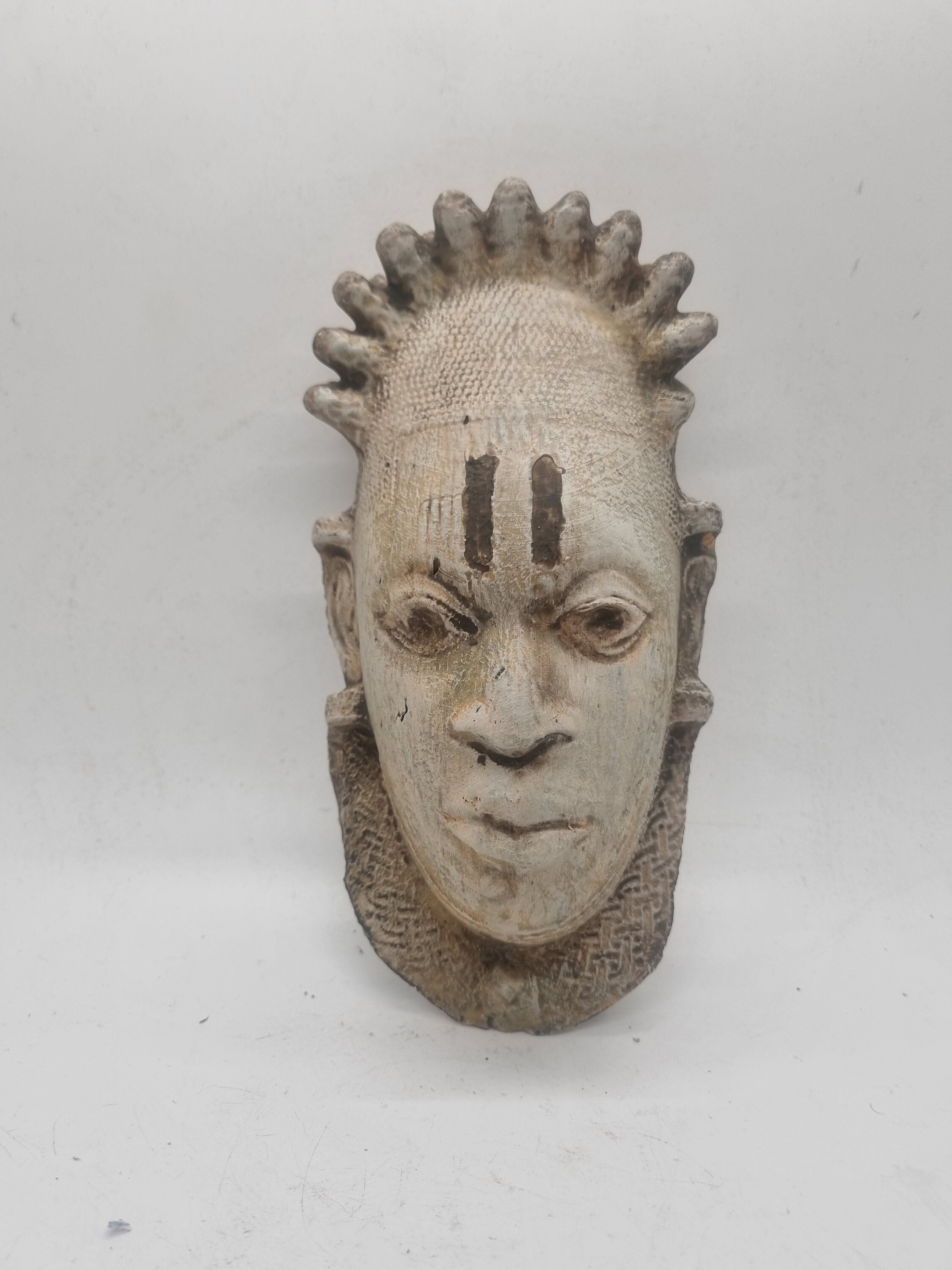 Off White Queen Idia Festac Mask. 3d Printed Tribal Mask,benin Bronze ...