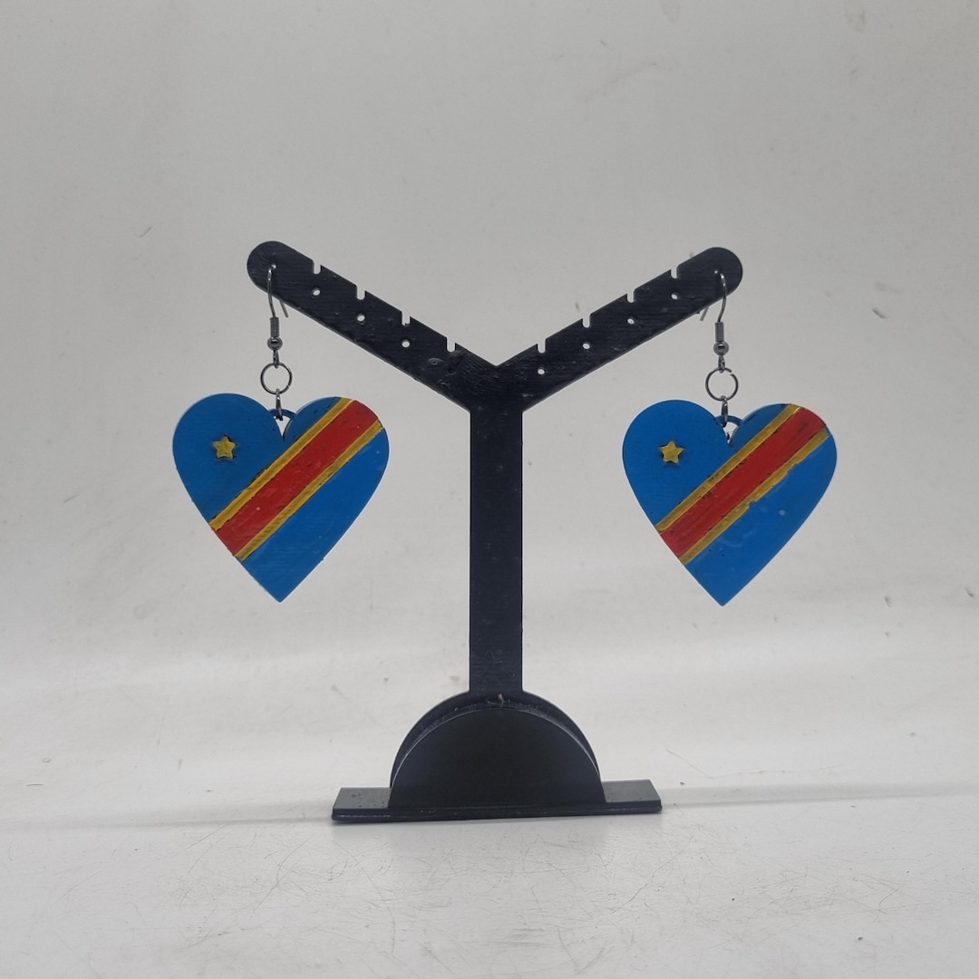 Love Democratic Republic of Congo Earrings, African Jewellery, Love ...