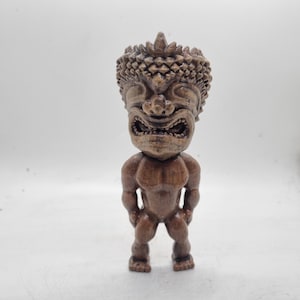 Faux Wood Hawaiian God 'ku' Statuette, 3d Printed Resin Ornament ...