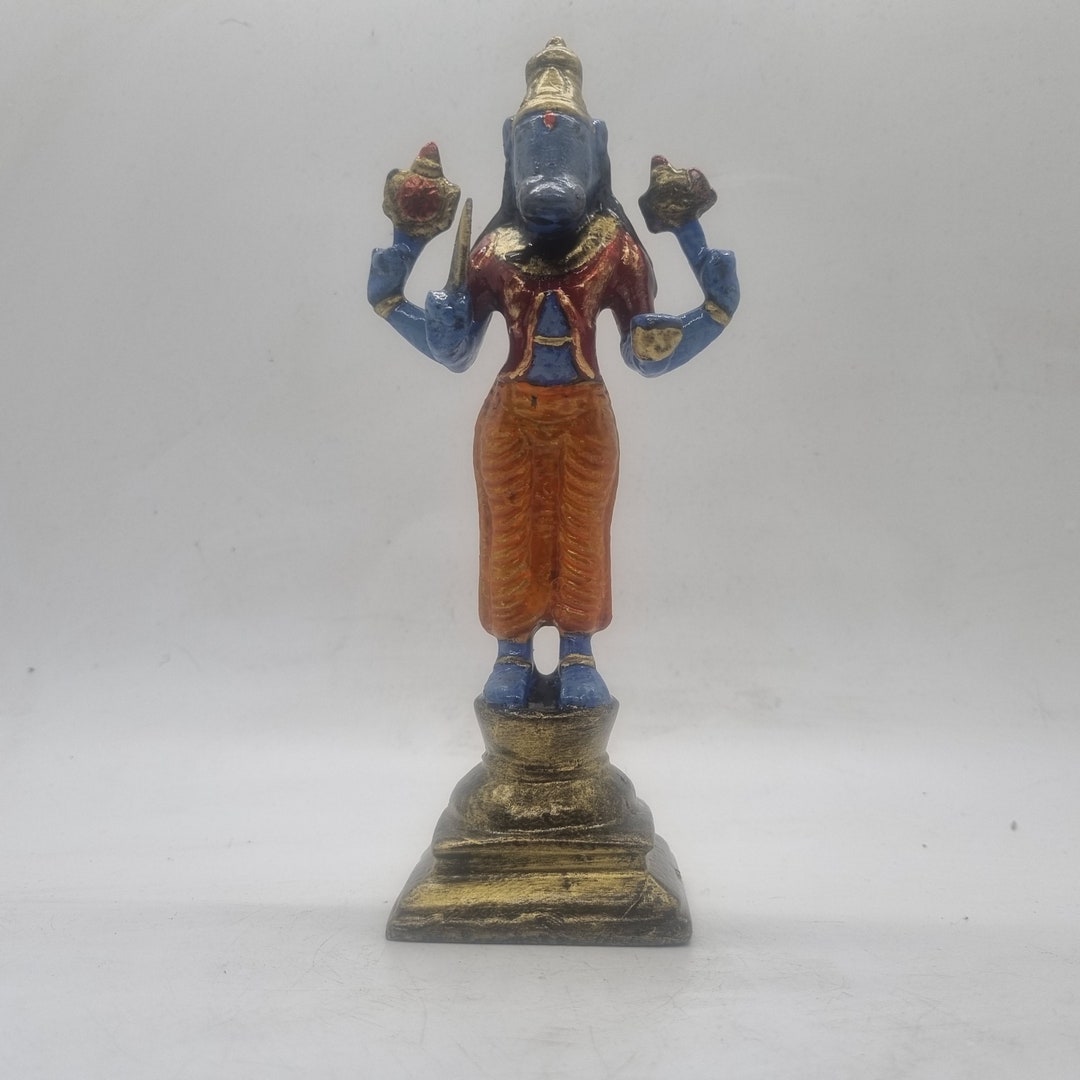Colour Varaha Figurine,vishnu Third Avatar Statuette, Hindu God Statue ...