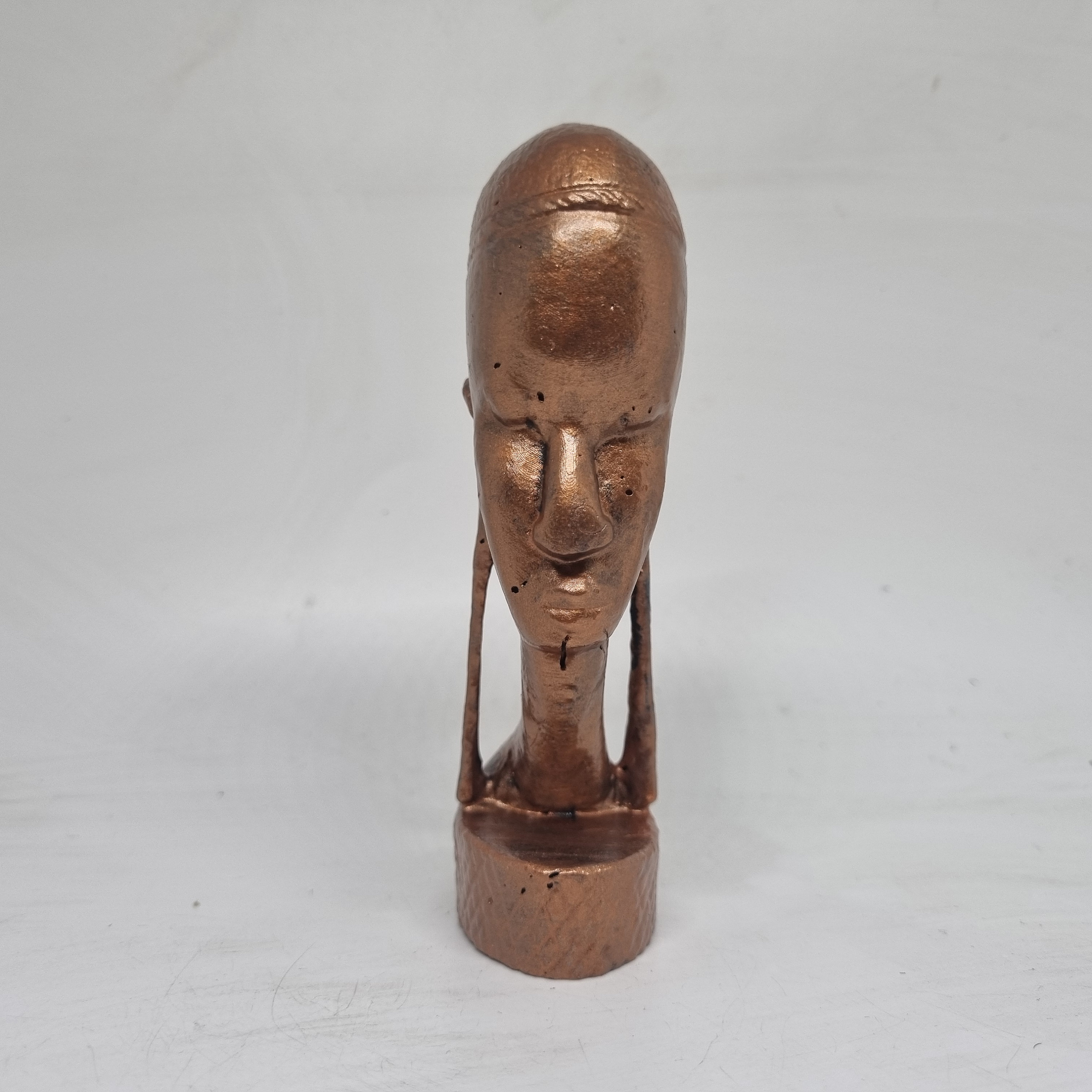 Copper Colour African Head Figurines, 3d Printed Tribal Art Bust ...