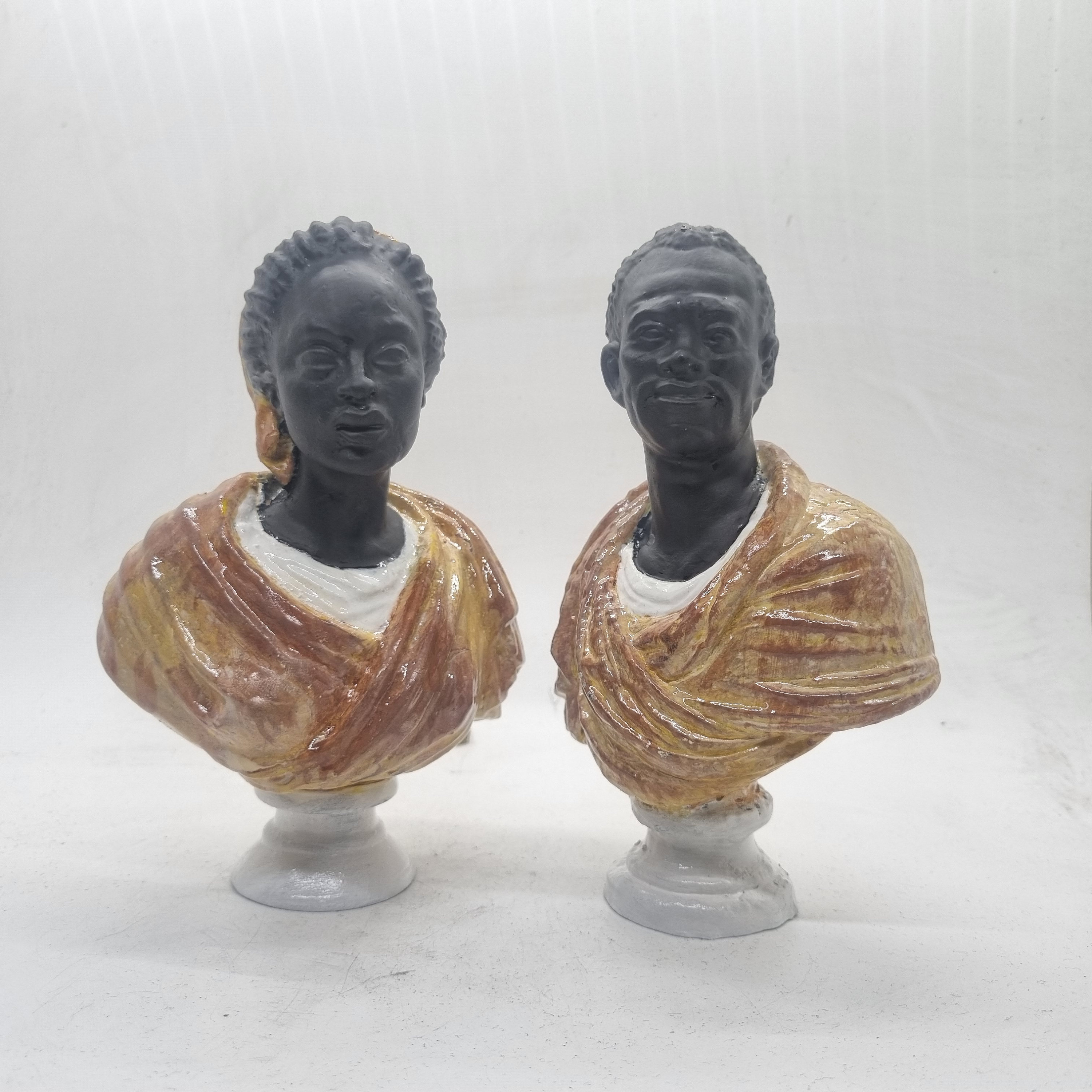 Pair of African Busts, the Wallace Collection,faux Marble Figurines ...