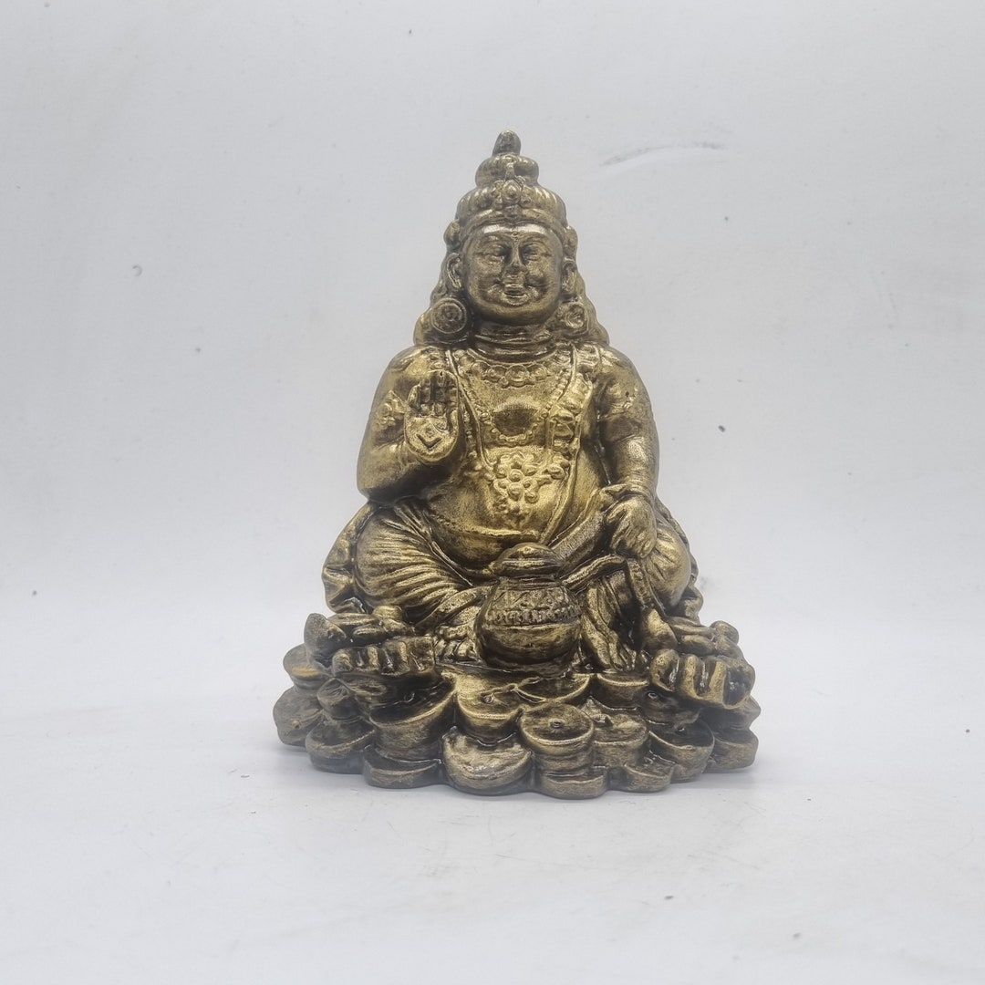 Gold Coloured Kubera Statue, Hindu God Figurine, 3d Printed Ornament ...