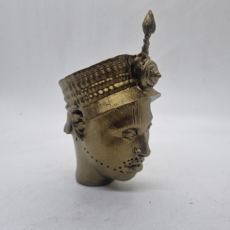 Bronze Ori Olokun Head, Nigerian Bust, African Yoruba Art, Ife Nigeria ...