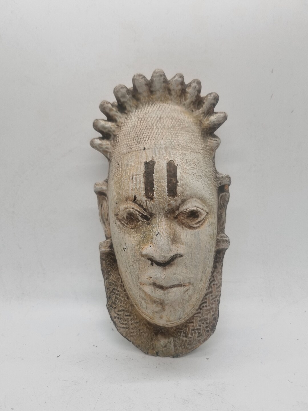 Off White Queen Idia Festac Mask. 3d Printed Tribal Mask,benin Bronze ...