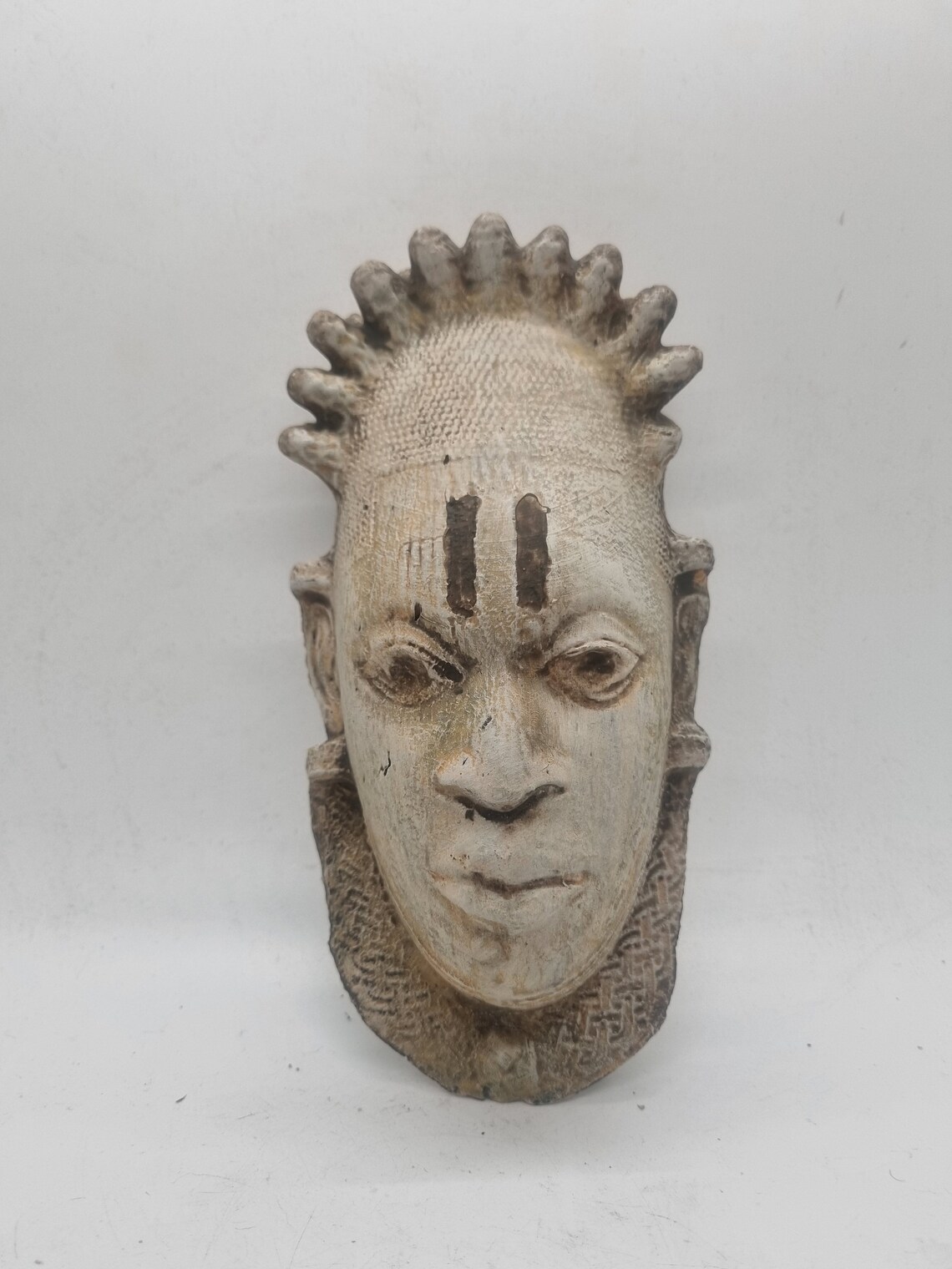 Off White Queen Idia Festac Mask. 3d Printed Tribal Mask,benin Bronze ...