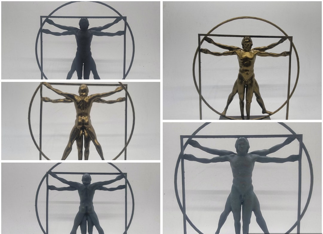 3d Printed Vitruvian Man Statuette, Italian Renaissance Art, Davinci ...