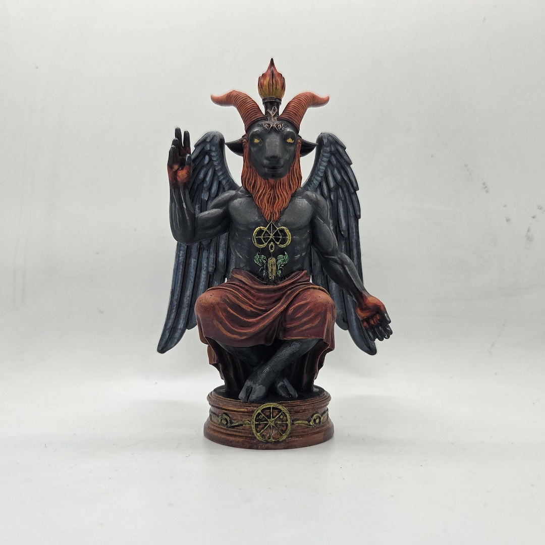 Black Baphomet Figurine, Resin Horror Statuette, Occult Figure, Satan ...