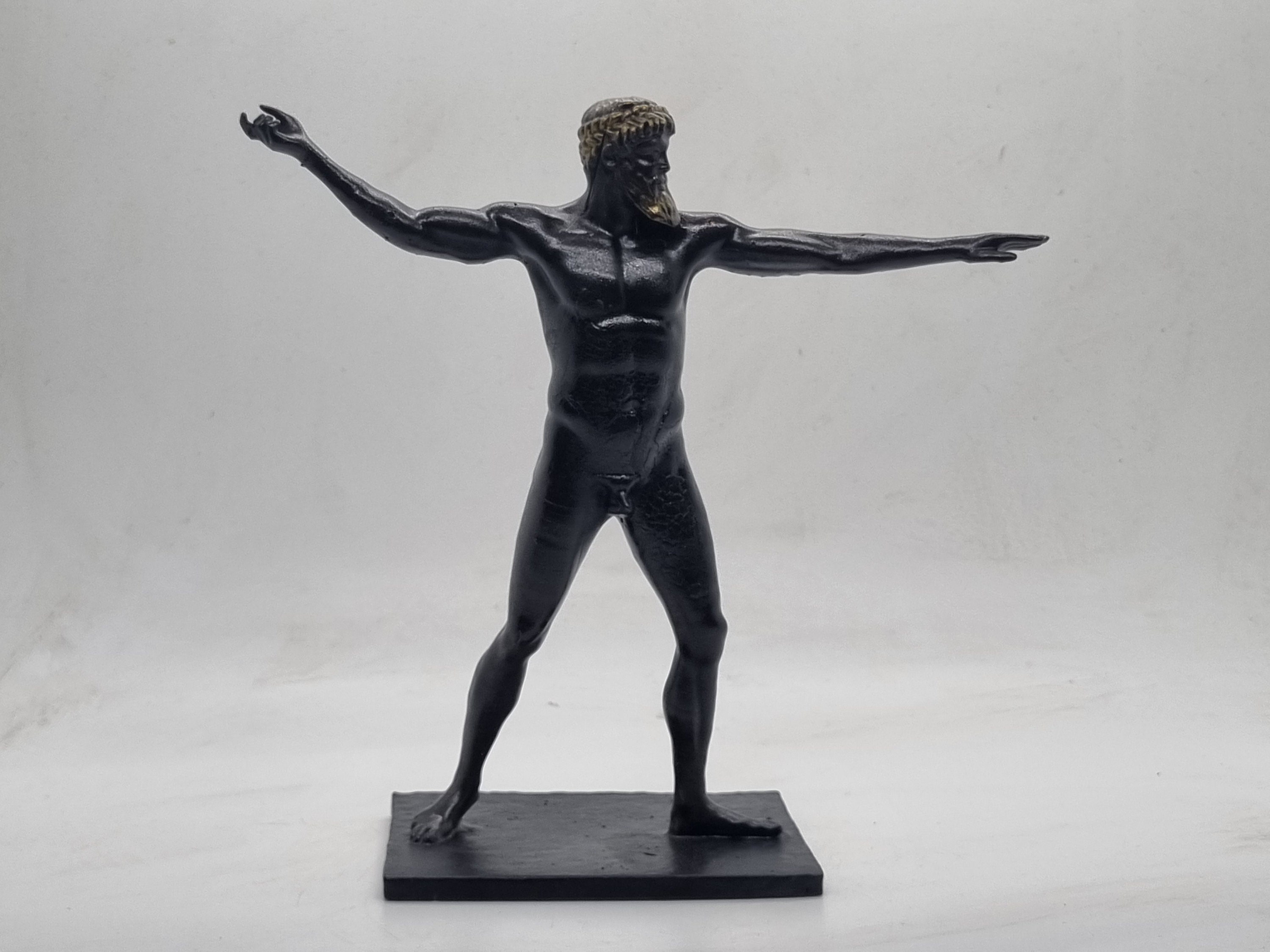 Bronze Coloured Zeus, 3d Printed Statuette, Hellenistic Art Sculpture ...