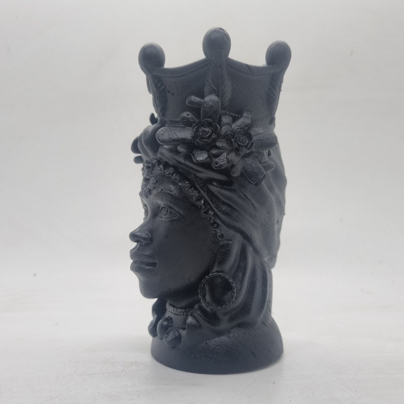 Black Moorish Lady Head, 3d Printed Sicillian Sculpture. Testa Di Moro ...