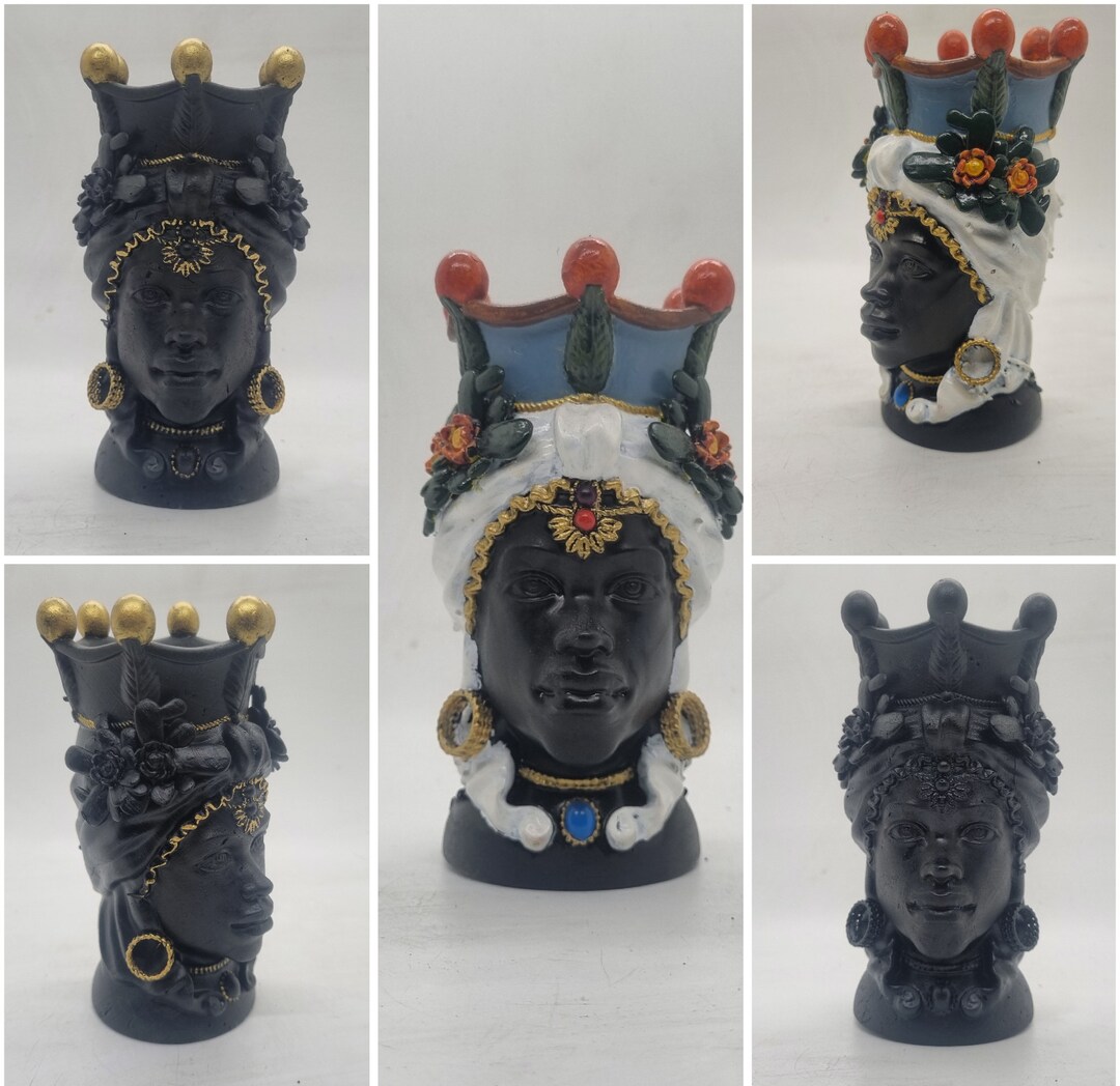 Moorish Lady Head, 3d Printed Sicilian Sculpture, Testa Di Moro ...