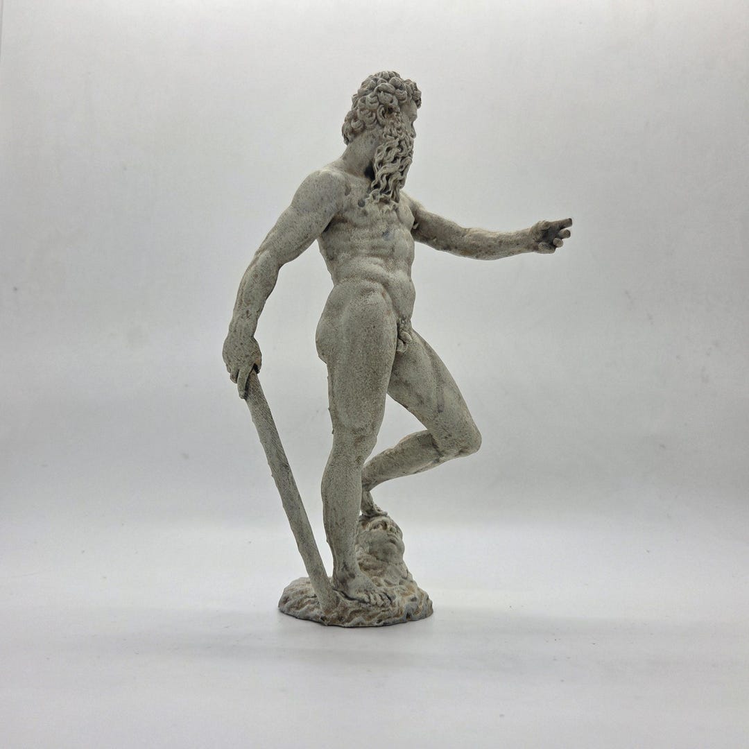 Neptune Figurine,roman God Sculpture, Roman Mythology Gift Idea,marble ...