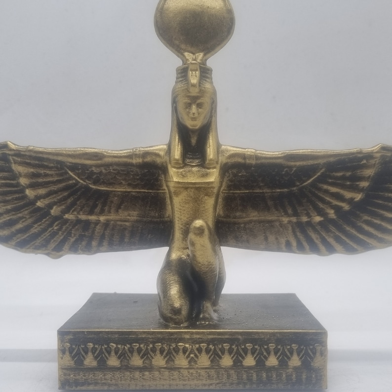 Gold Coloured Goddess Isis Statuette,egyptian Statue,egyptian God ...