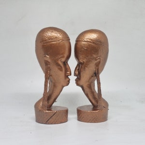 Copper Colour African Head Figurines, 3d Printed Tribal Art Bust ...