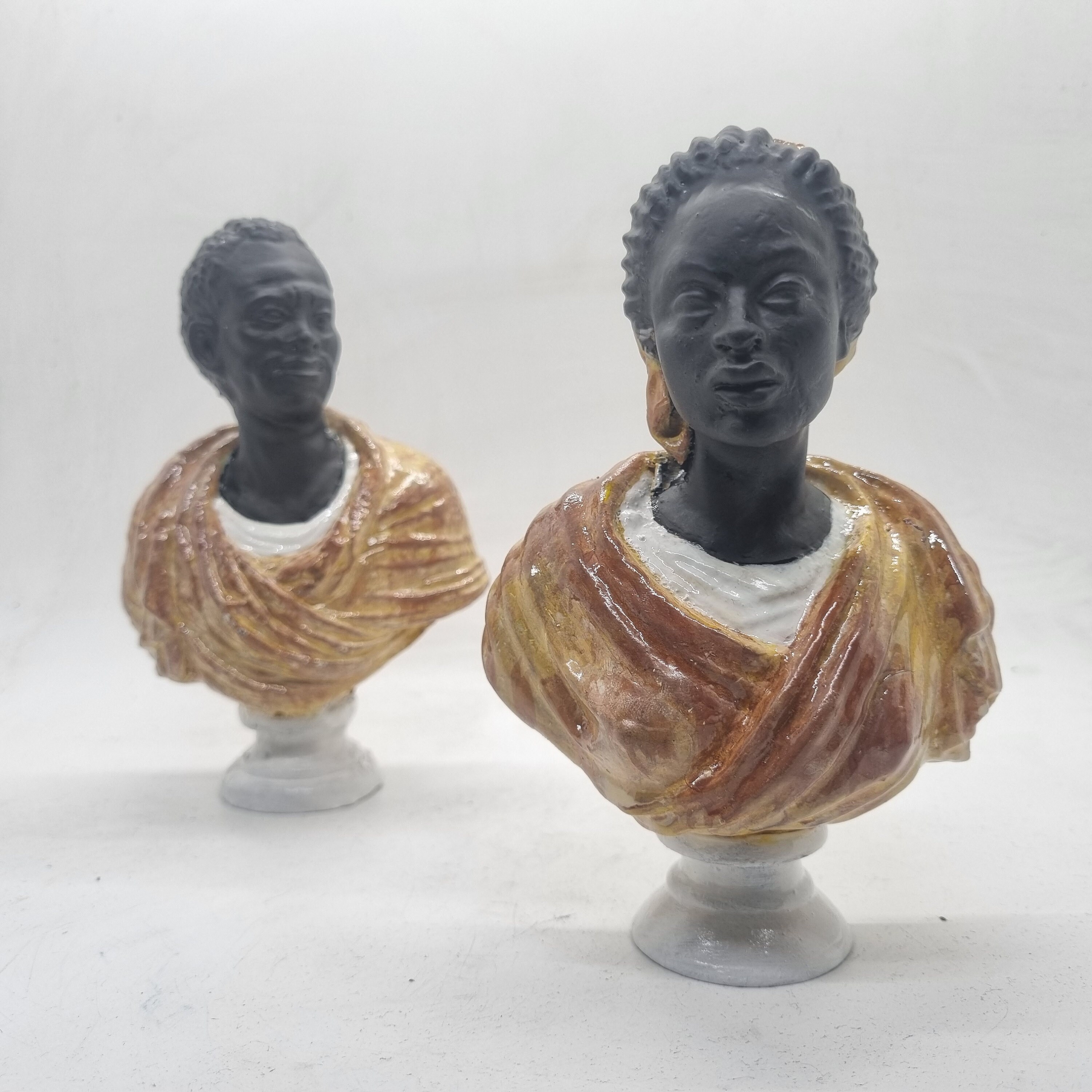 Pair of African Busts, the Wallace Collection,faux Marble Figurines ...