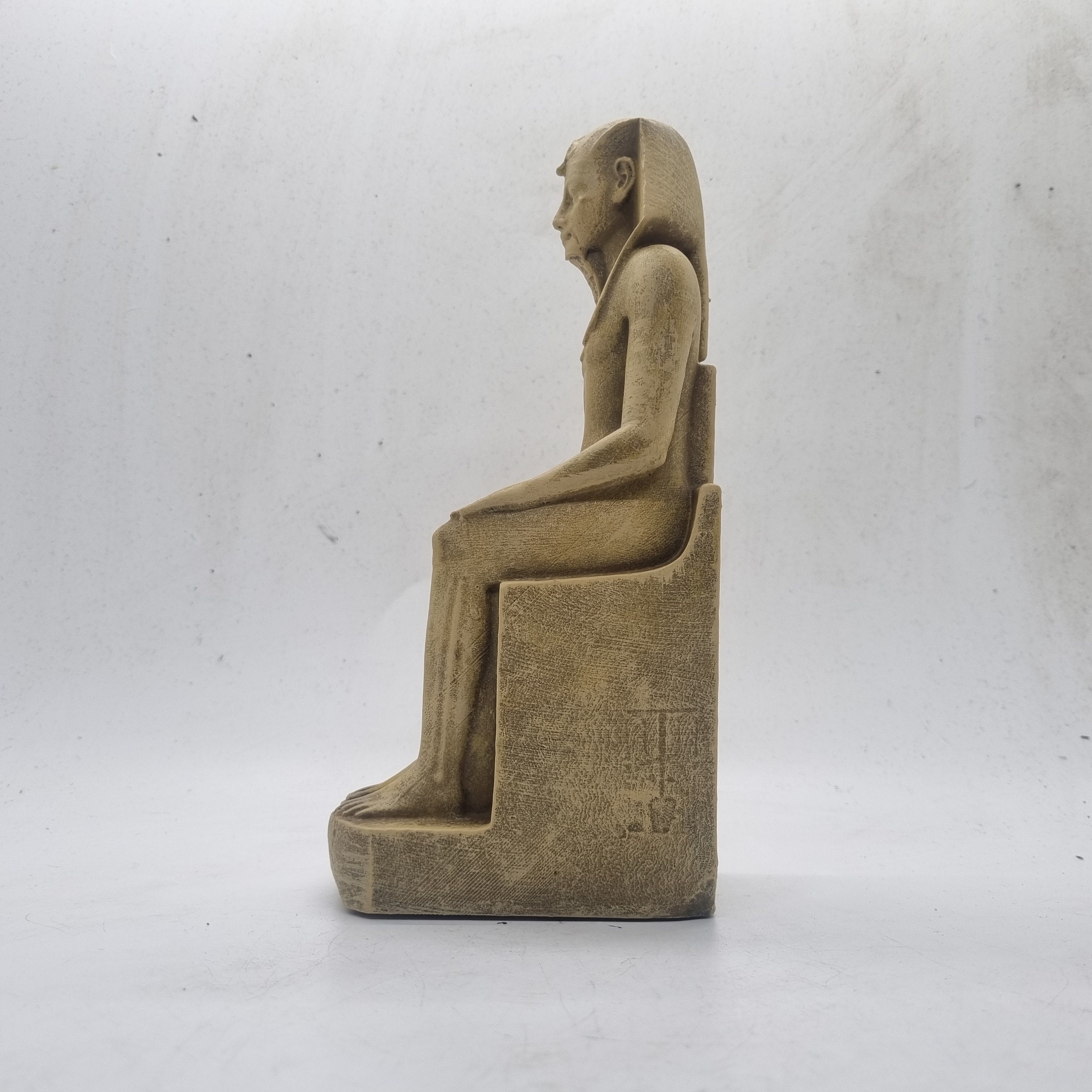 Sand Coloured Pharaoh "amenhotep Iii", Enthroned Egyptian King Statue ...