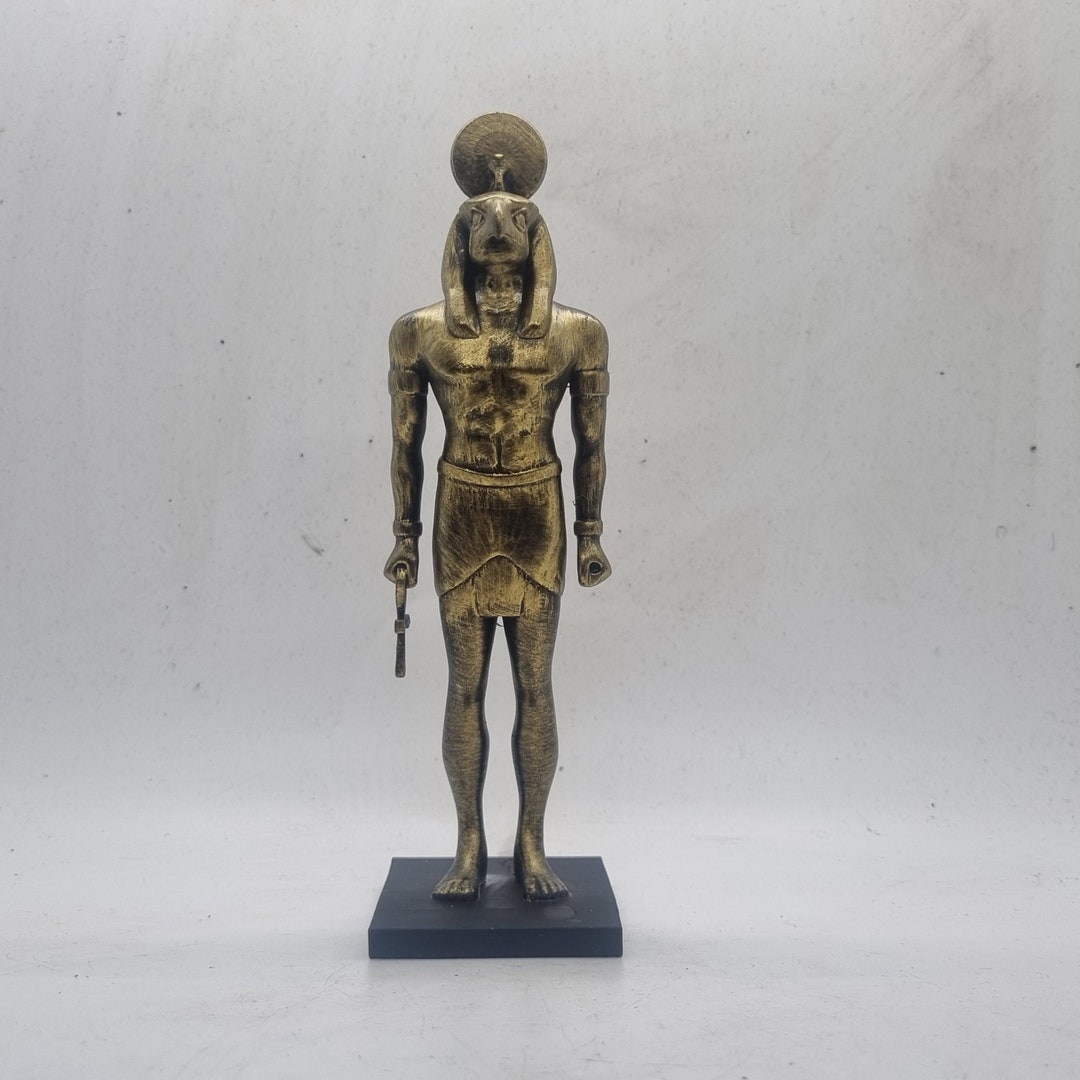 Gold Colour Horus Statuette. 3d Printed Heru Statue, Egyptian Gods Gift ...