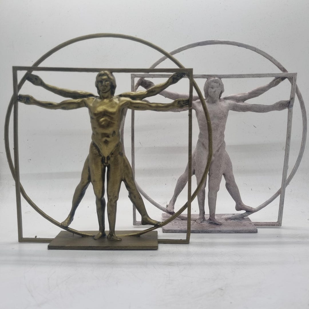 3d Printed Vitruvian Man Statuette, Italian Renaissance Art, Davinci ...