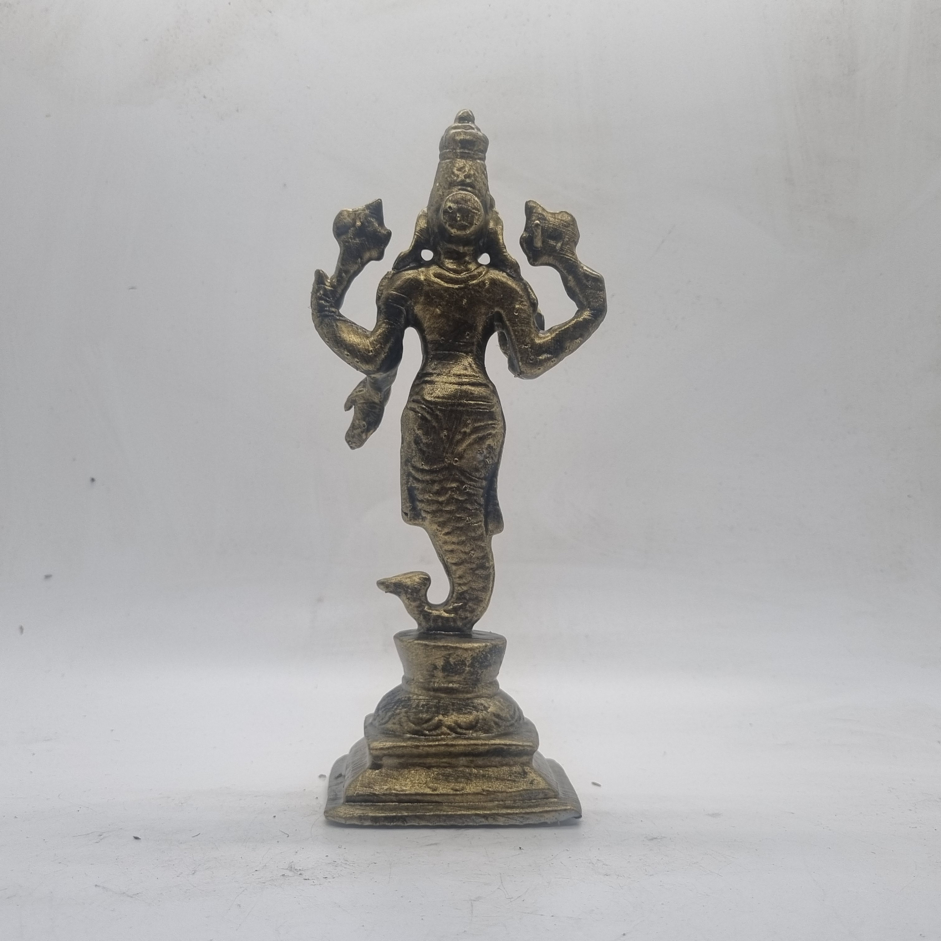 Gold Colour Vishnu First Avatar Figurine, Matsya Statue,hindu God ...