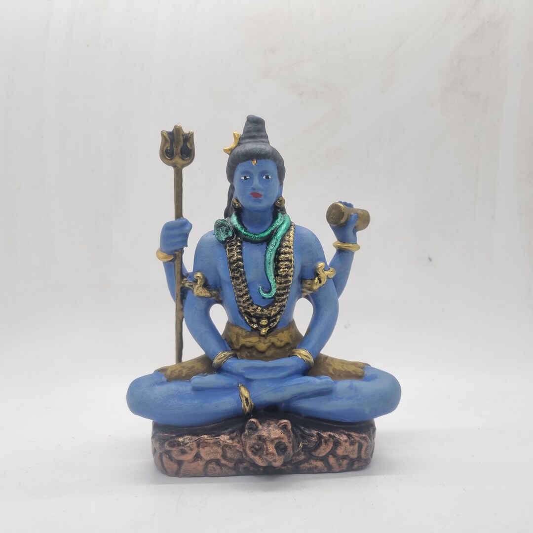 Colour Shiva Statue,3d Printed Mahadeva Statue, Lotus Position Ornament ...
