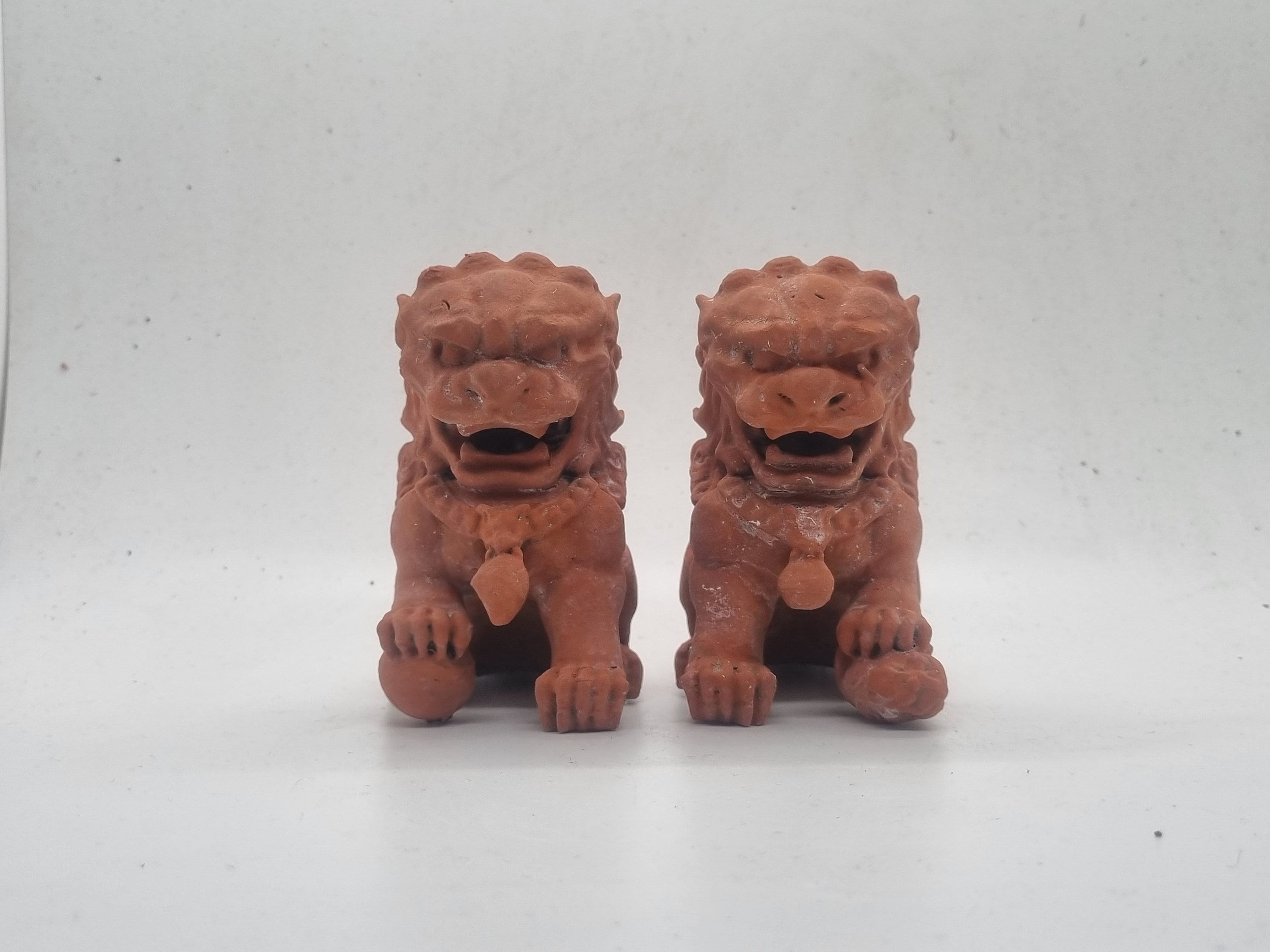 3d Printed Chinese Guardian Lions Statues, Foo Dog Statuettes ...