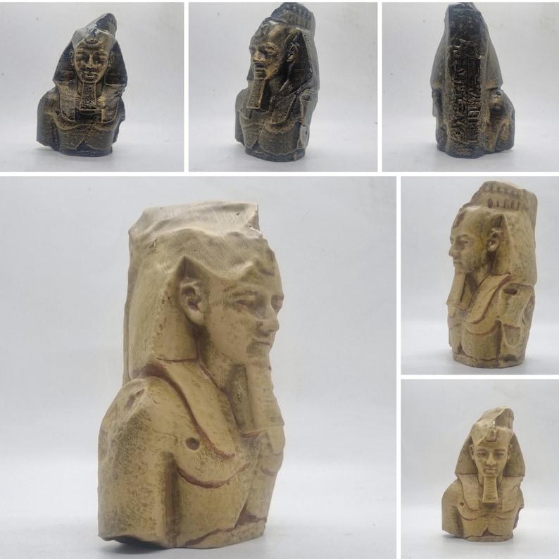 Gold Coloured Younger Memnom, Ozymandias Bust, Ramesses II Statue ...