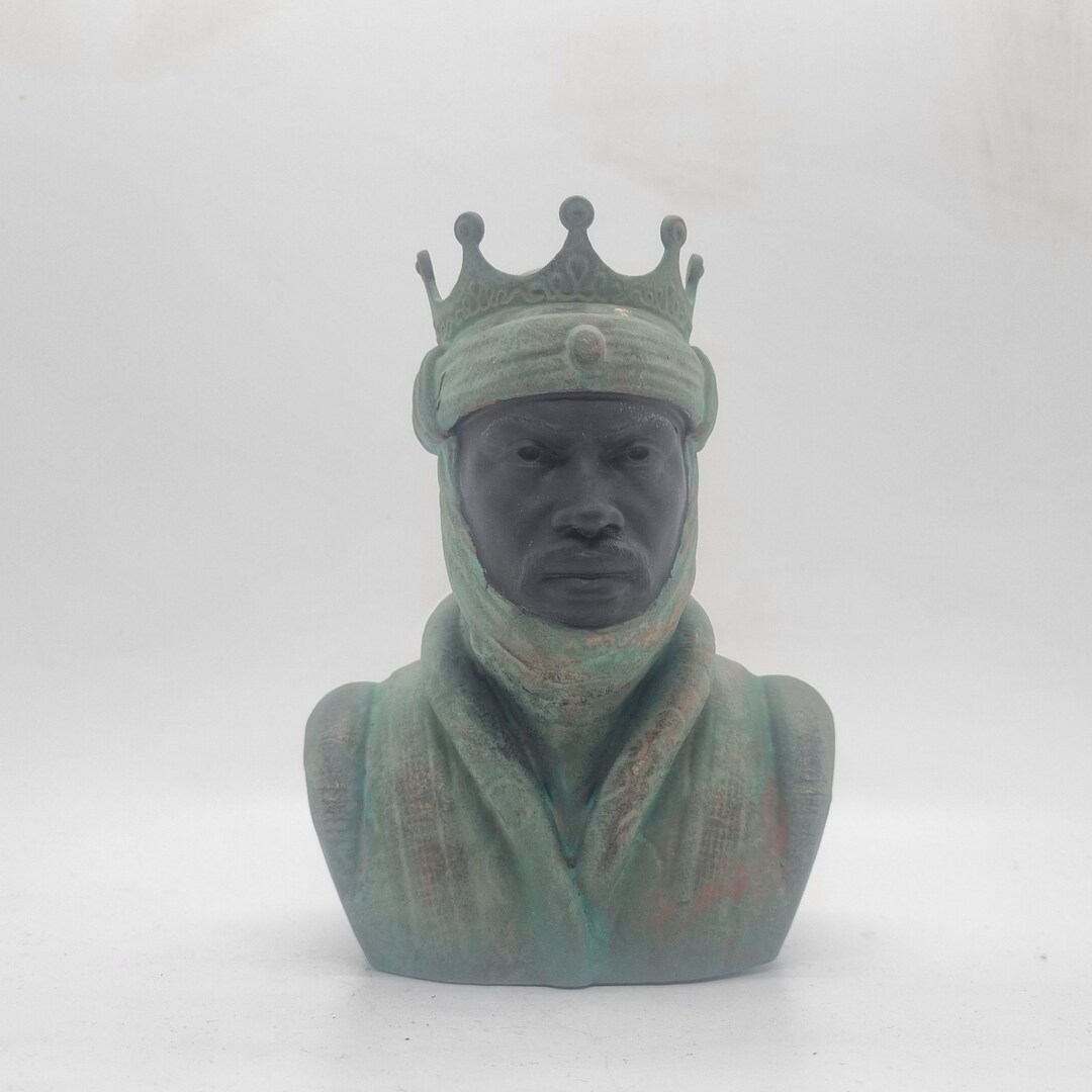 Weathered Bronze Mansa Musa Bust, 3d Printed African Statue, African ...