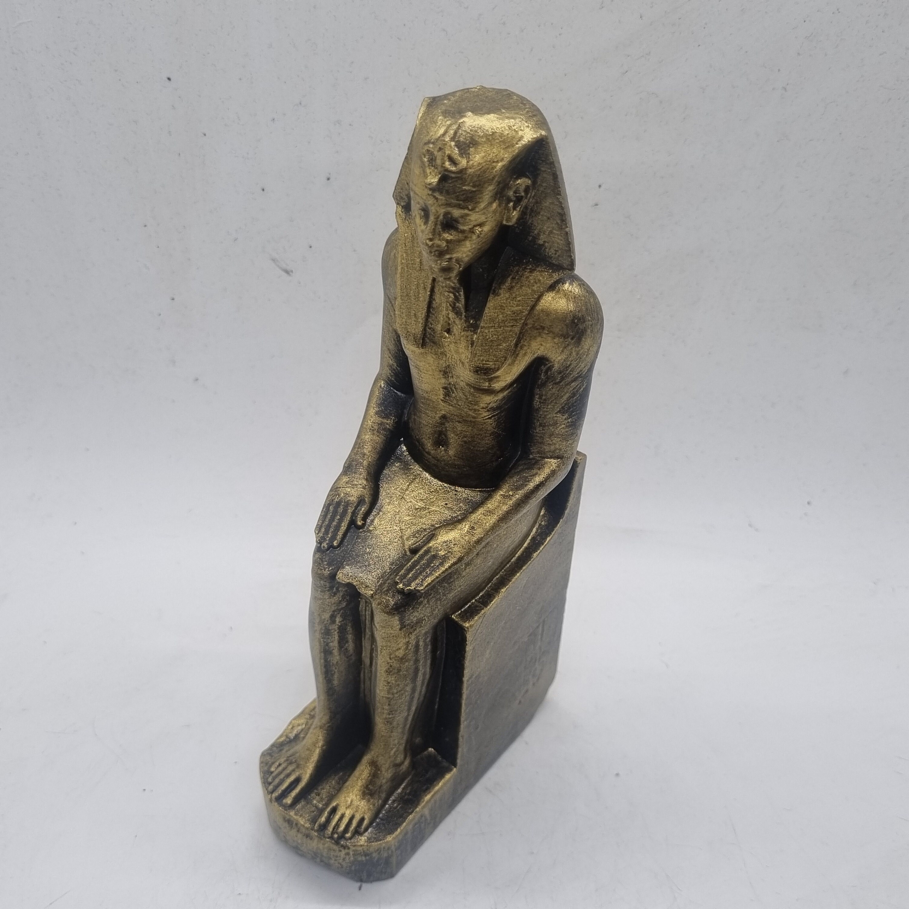 3d Printed Pharaoh Amenhotep Iii Enthroned African King Statue