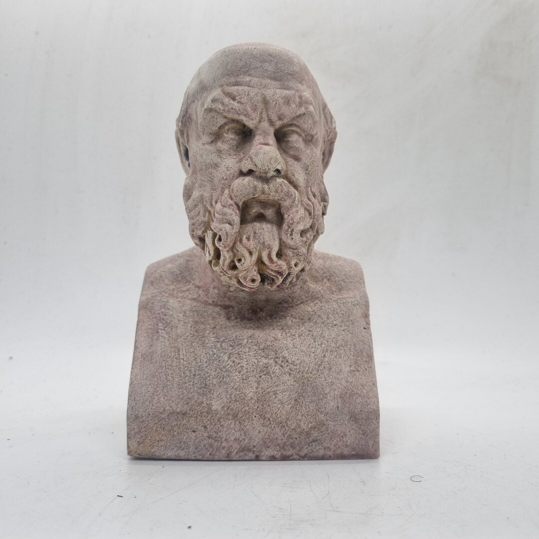 Marble Effect Socrates Bust, 3d Print Greek Head Statue, Hellenistic ...