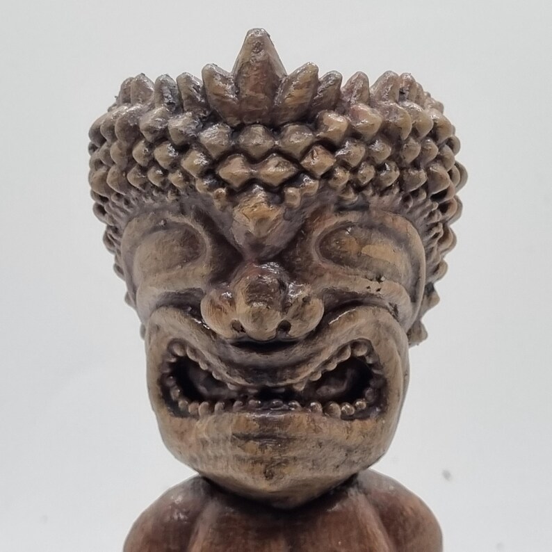 Faux Wood Hawaiian God 'ku' Statuette, 3d Printed Resin Ornament ...