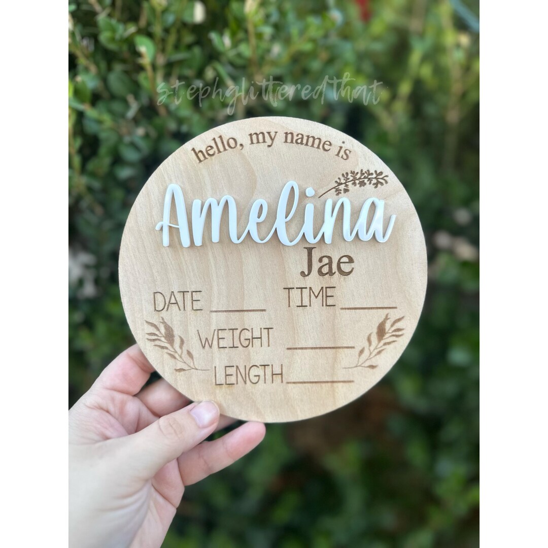 First Birth Announcement Disc - Custom Baby Name Disc - Personalized ...