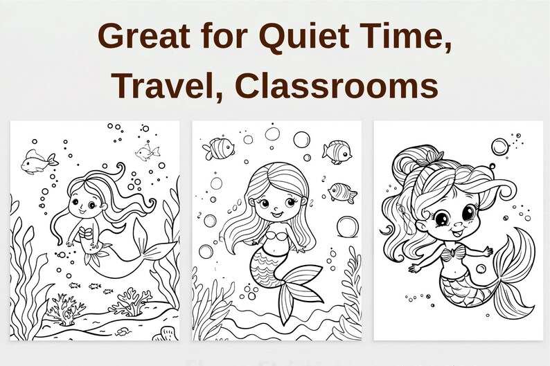 Big Mermaid Coloring Pages – 217 Printable Sheets for Kids + 25 Covers ...