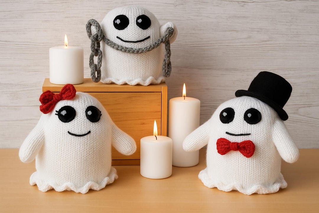 Ghost Knitting Pattern PDF: Halloween Plush Toy Décor (english Tutorial ...