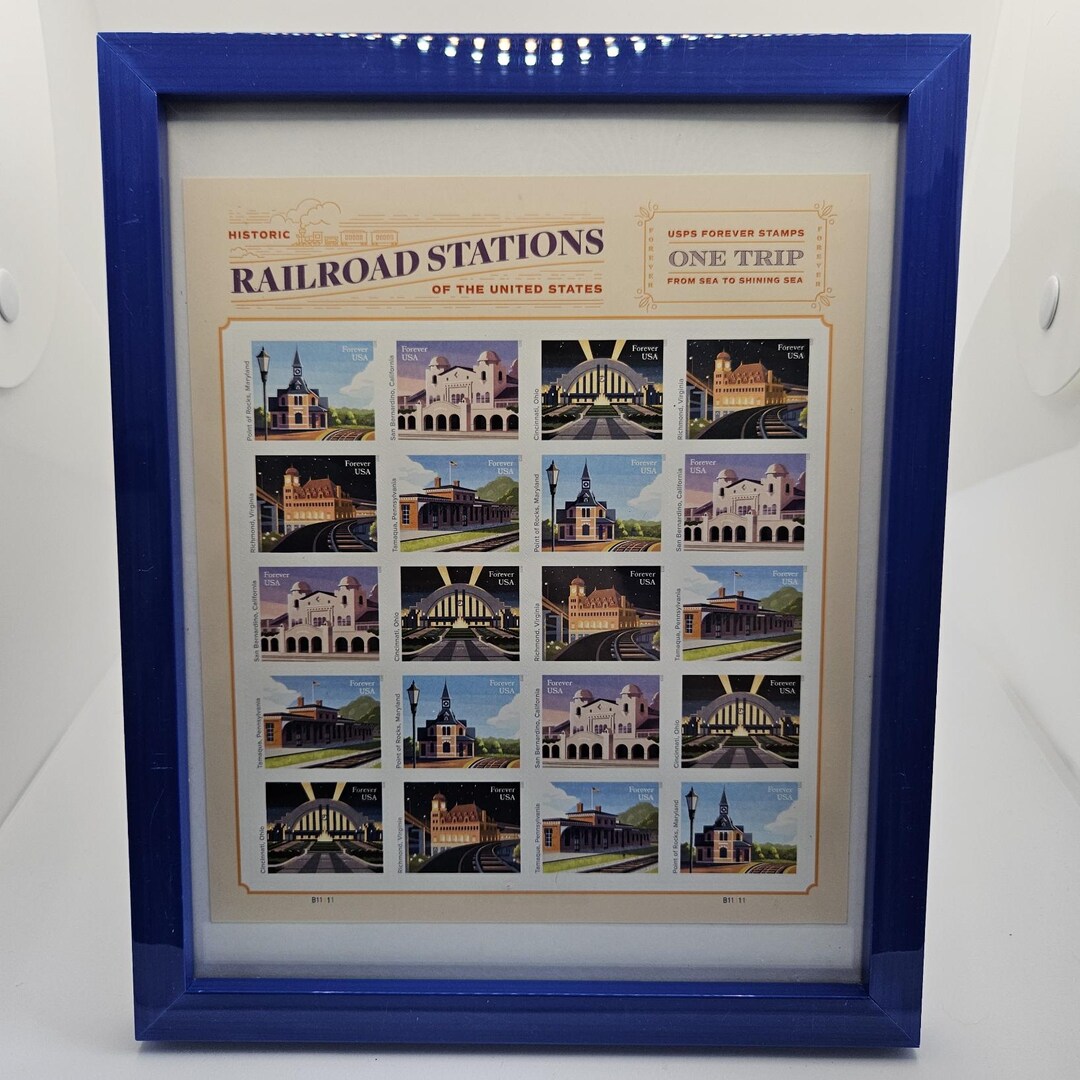 Historic Railroad Stations of the USA 8'x10” Frame Stamps Fathers Day ...