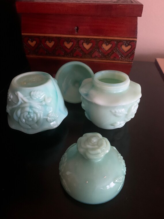 Vintage Avon Glass Vanity Jar - Etsy