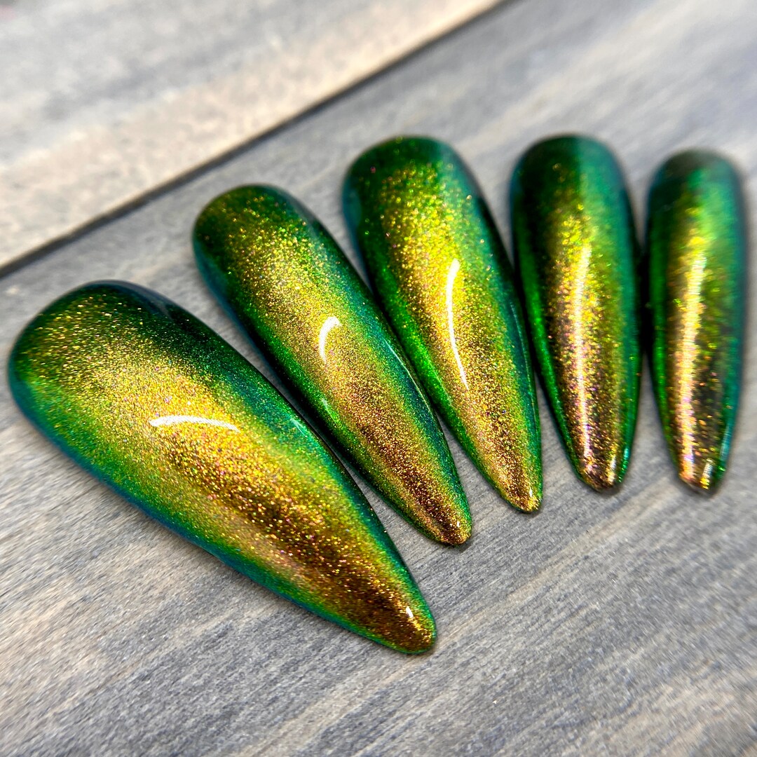 Oil Slick Press on Nails | Gothic Gasoline Nails | Witchy Nails ...
