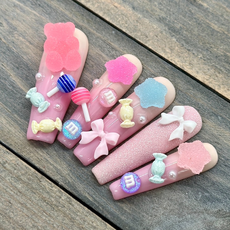 Cotton Candy Nails - Etsy
