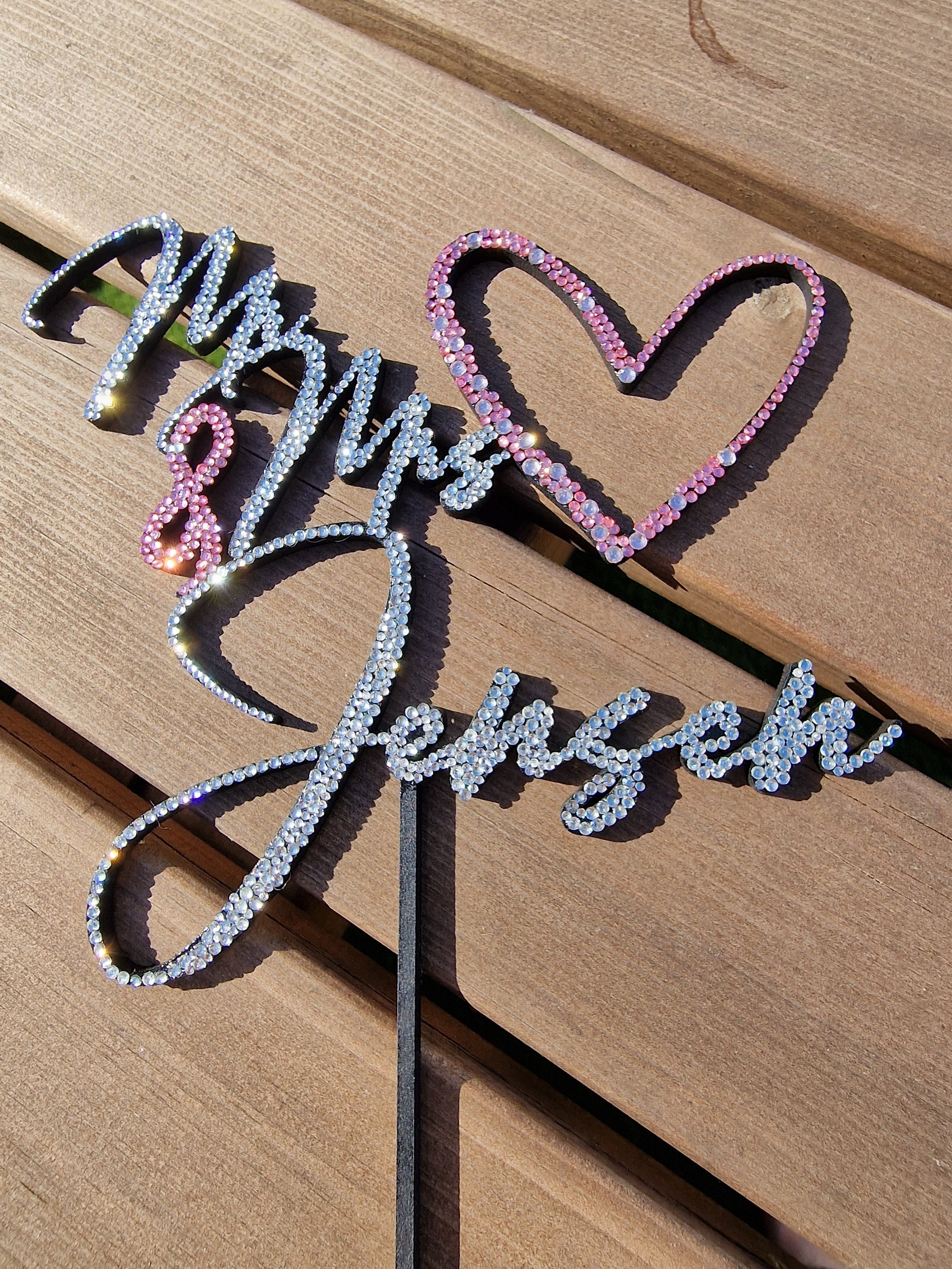 Mr and Mrs Rhinestone Cake Topper Rhinestone/cake Topper/decoration ...