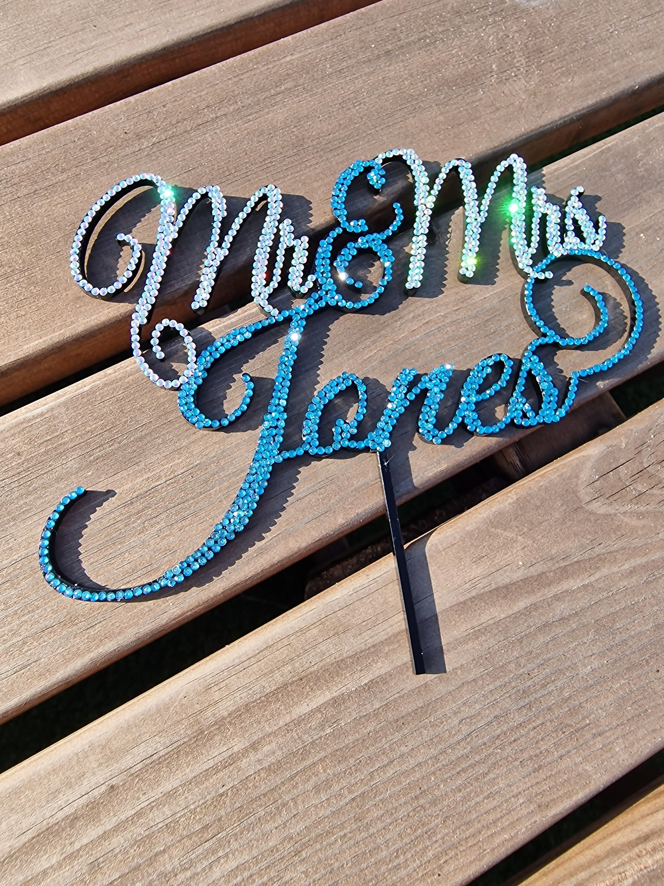 Mr and Mrs Rhinestone Cake Topper Rhinestone/cake Topper/decoration ...