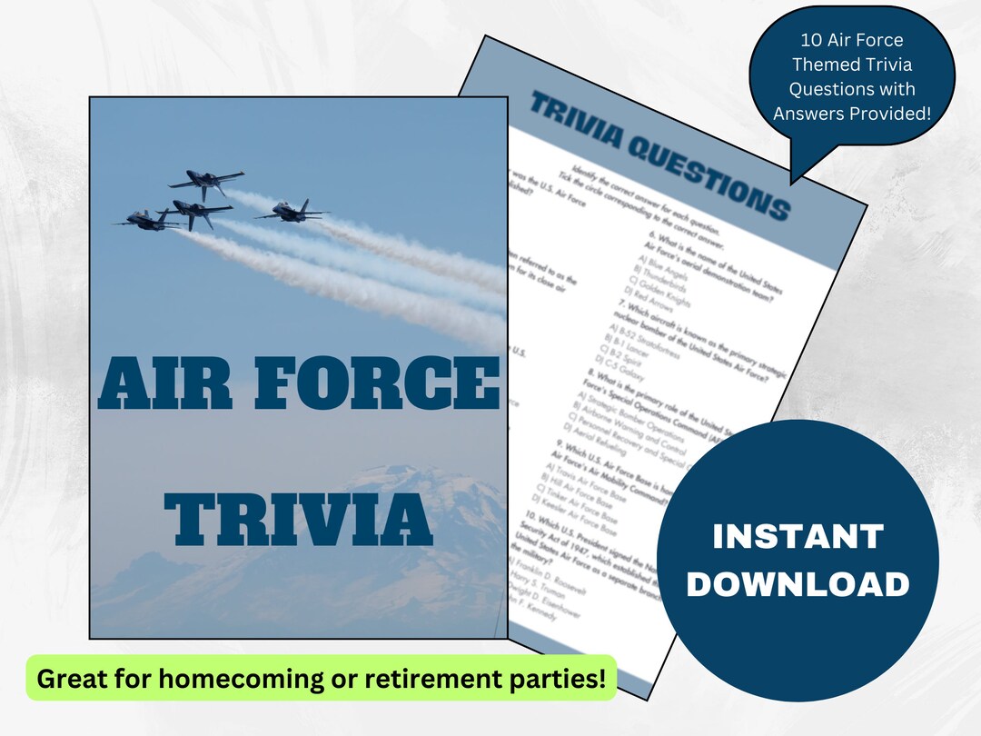 High-flyer Trivia: U.S. Air Force Edition | Printable Game | Digital ...